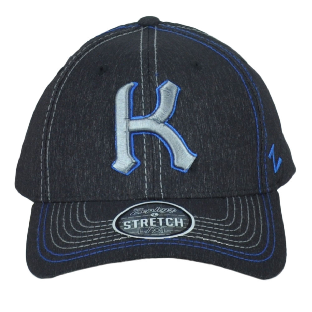NCAA Zephyr Kansas Jayhawks Flex Fit Stretch Small Medium Charcoal Hat ...