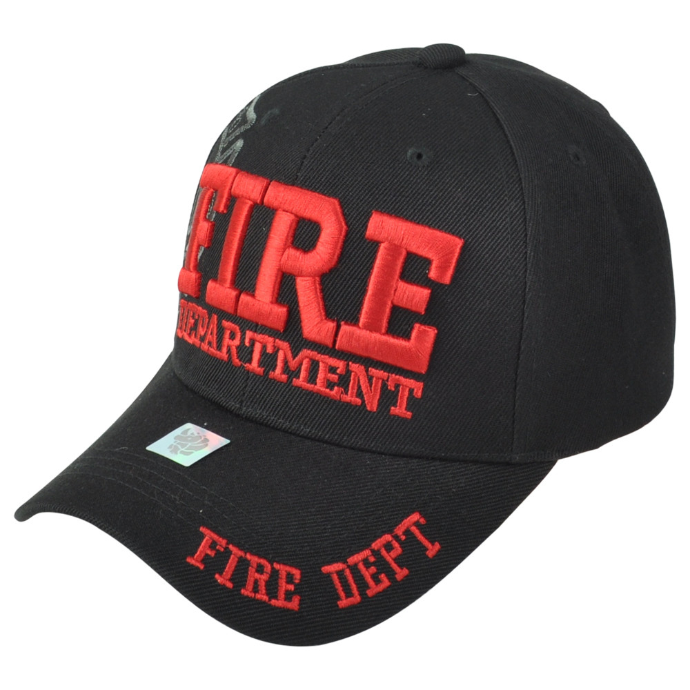 Fire Dept Department Firefighters Logo Men Constructed Black Adjustable ...