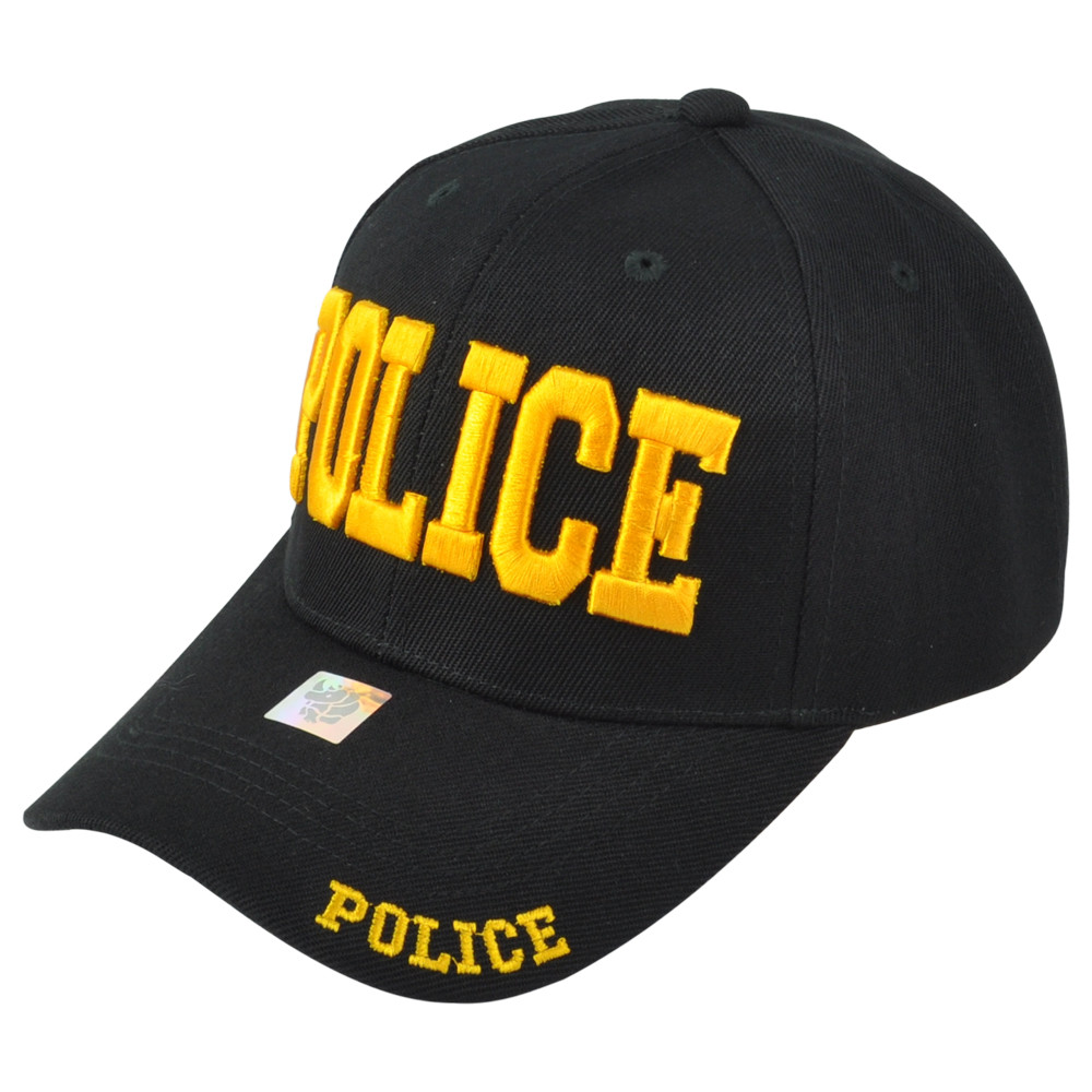 Police Department Law Enforcement Cops Curved Adults Black Adjustable ...