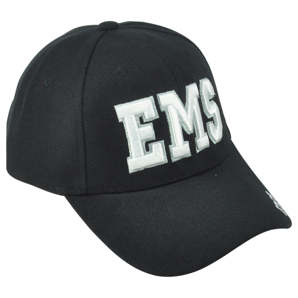 EMS Emergency Medical Services Curved Bill Constructed Black Adjustable ...