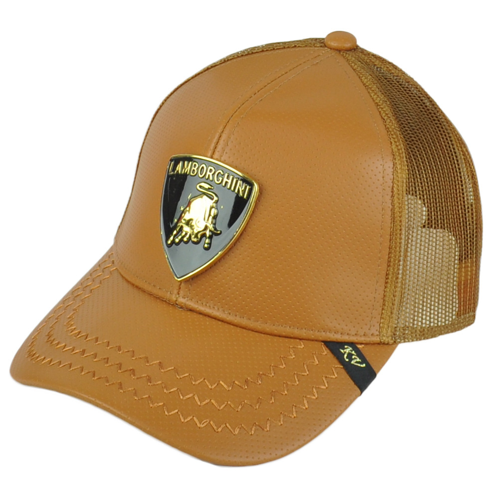 Lamborghini Shield Logo Car Automobile Adjustable Brown Mesh Curved ...