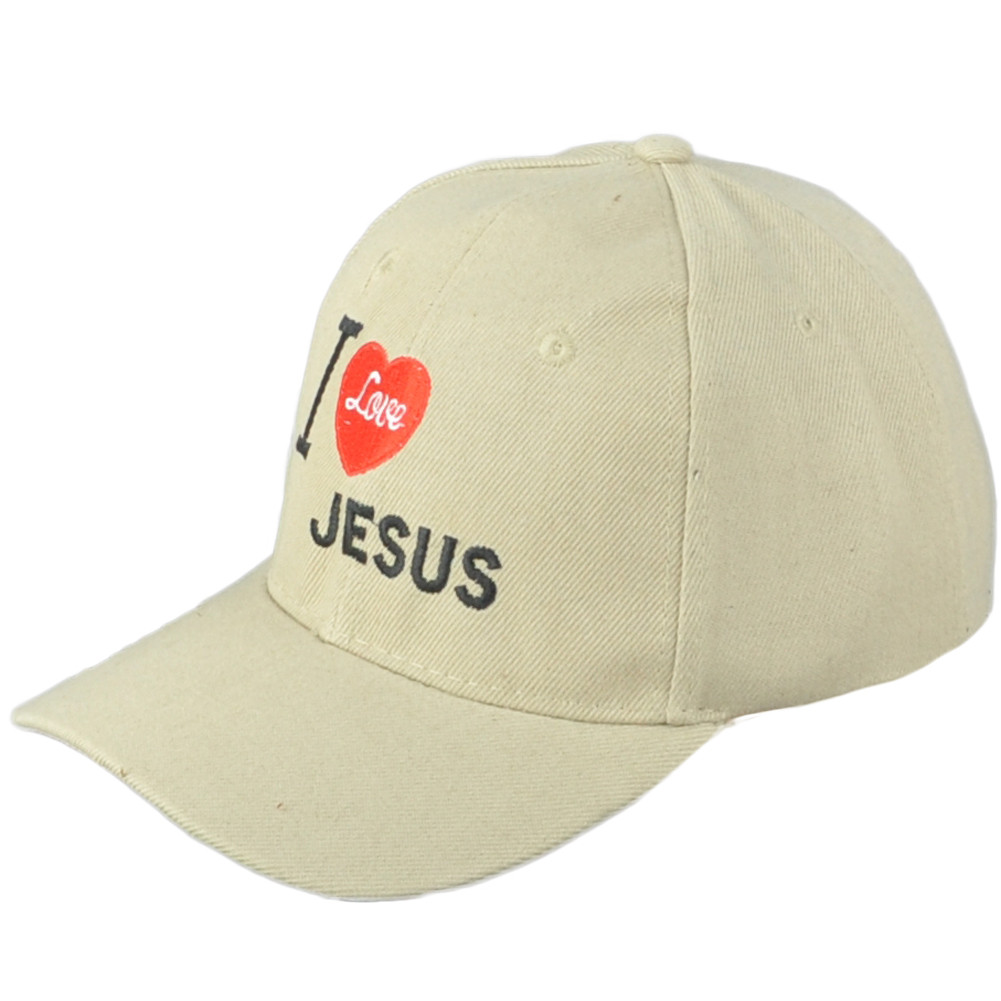 I Love Jesus Heart Religious Christians Bible Adults Beige Adjustable ...