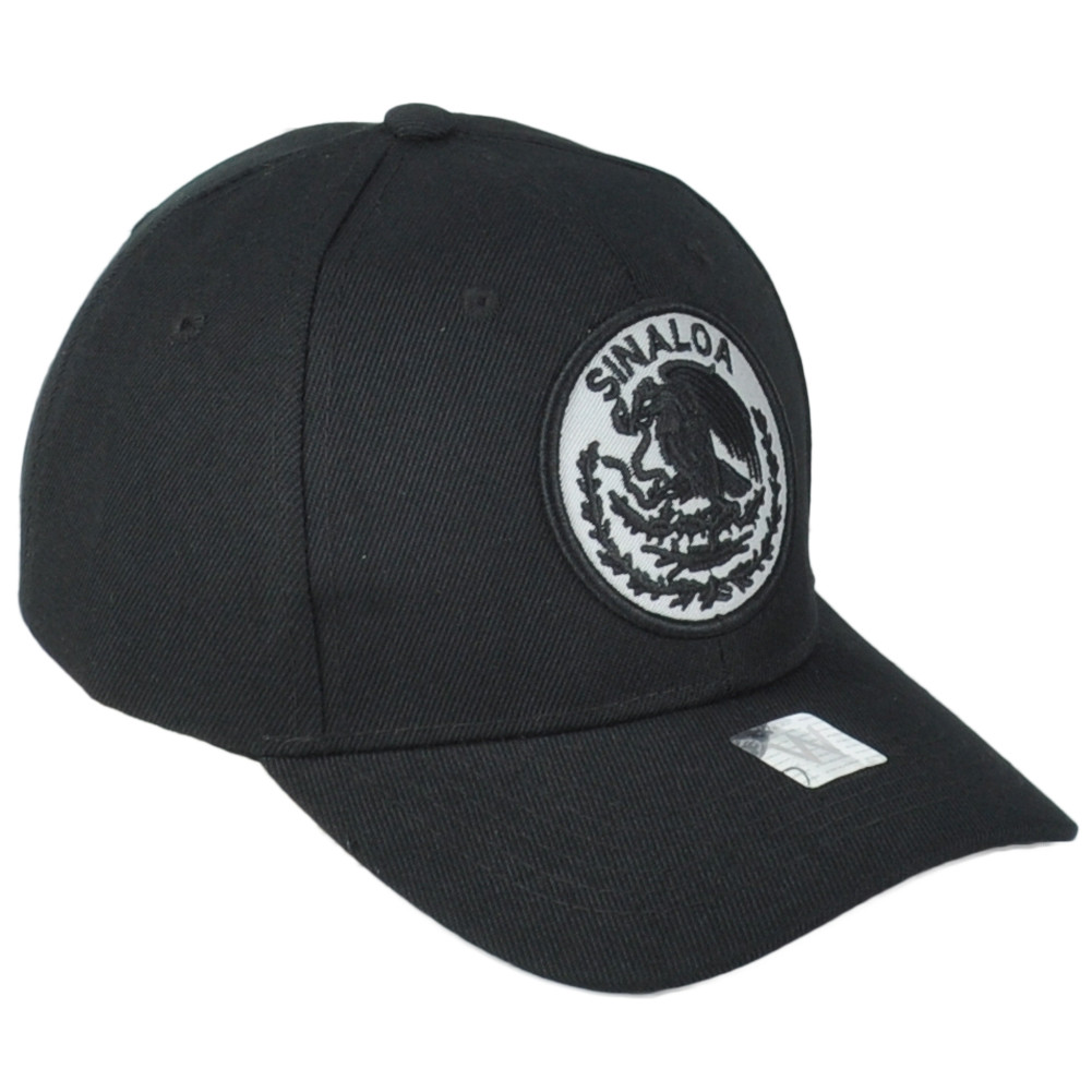 Sinaloa Mexico City Shield Black Adjustable Adults Curved Bill Gorra ...
