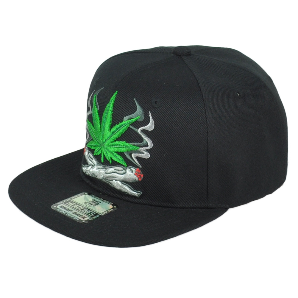 Headlines Marijuana Weed Leaf Smoke Smoking Pot Adult Flat Bill ...