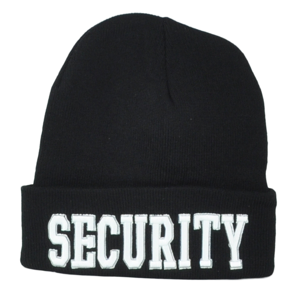 Security Guard Law Enforcement Office Cuffed Black Adults Knit Beanie ...