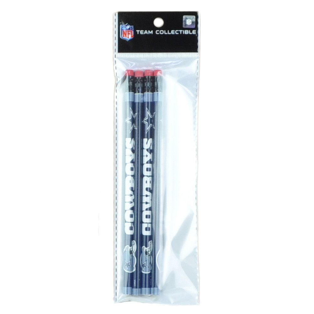 NFL Dallas Cowboys Pencils School Office Logo Navy Gray 4 Pack Sport ...
