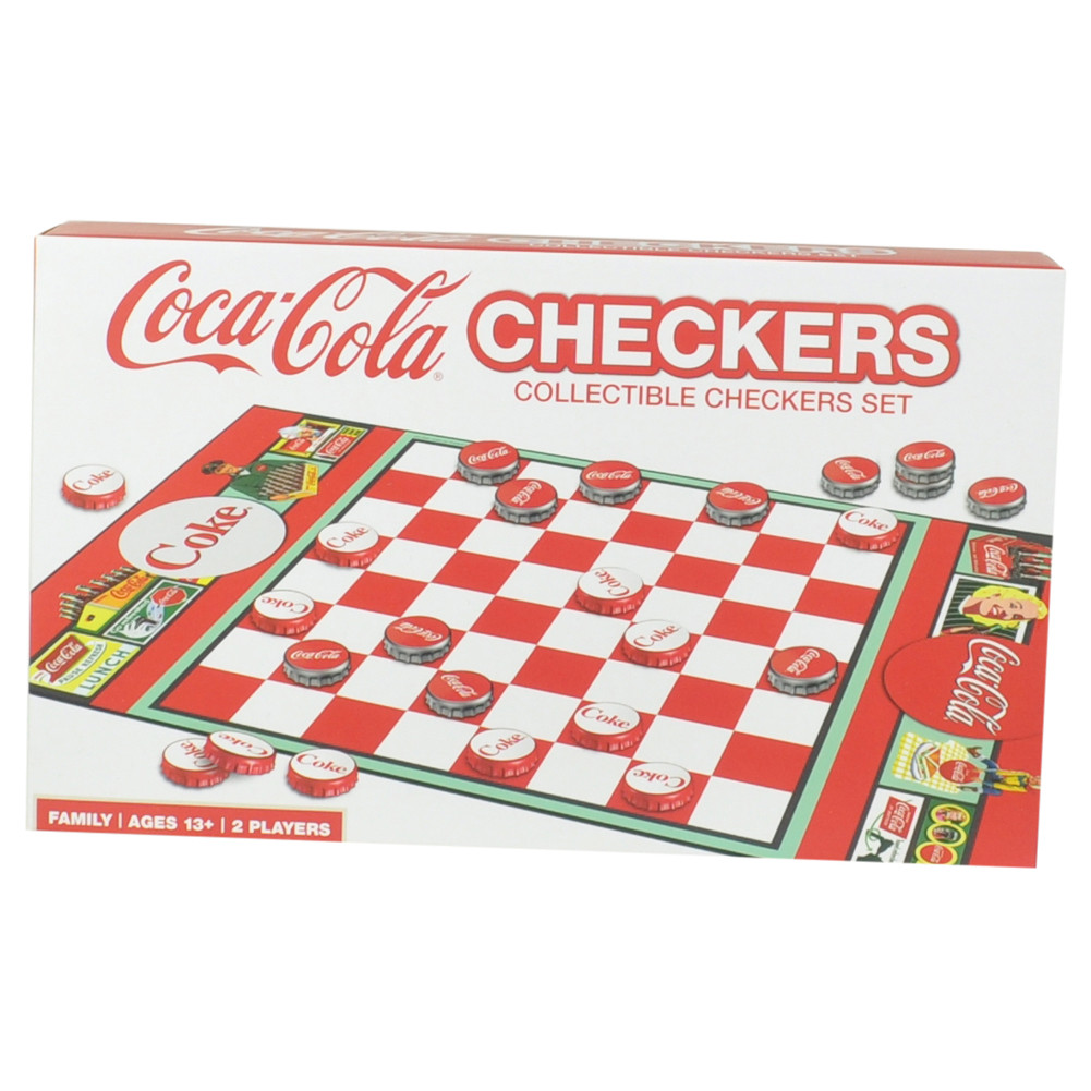 Masterpieces Coca Cola Collectible Checkers Set Board Game Family Fun ...