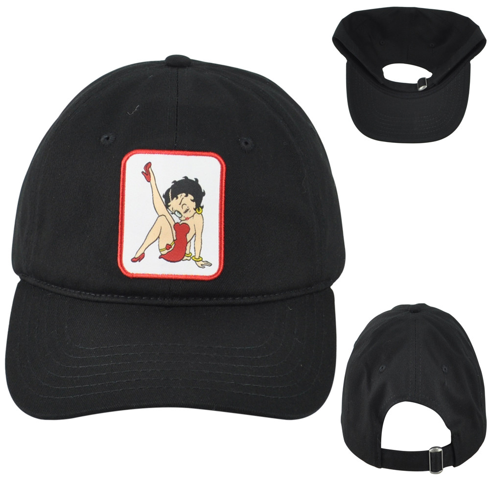 Betty Boop Leg Up Cartoon Black Relaxed Adjustable Adults Curved Bill ...