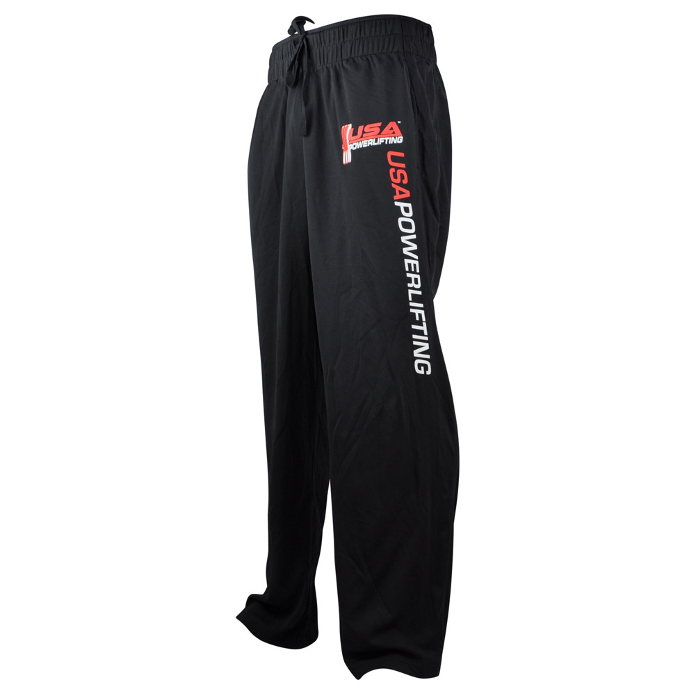 USA Powerlifting Weight Gym Adults Men Black Elastic Waist Dry Fit ...