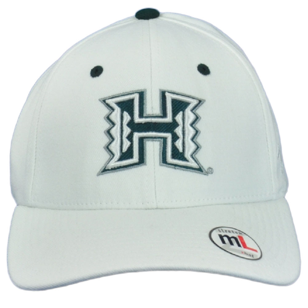 NCAA Zephyr Hawaii Warriors White Flex Fit Stretch Medium Large Curved ...