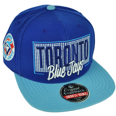 MLB American Needle Toronto Blue Jays Snapback Flat Bill Blue Hat Cap ...