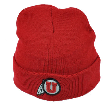 NCAA Utah Utes Cuffed Knit Beanie Red White Hat Toque 2 Tone Winter ...