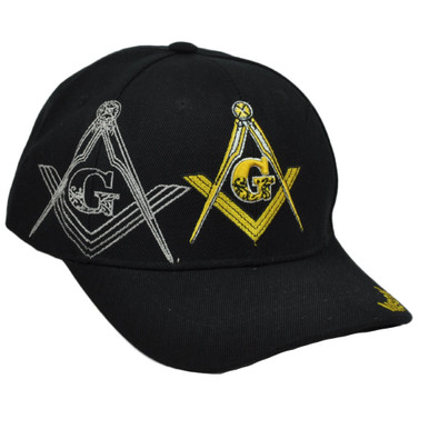 Mason Freemasory Organisation Hat Black Cap Curved Bill Adjustable ...
