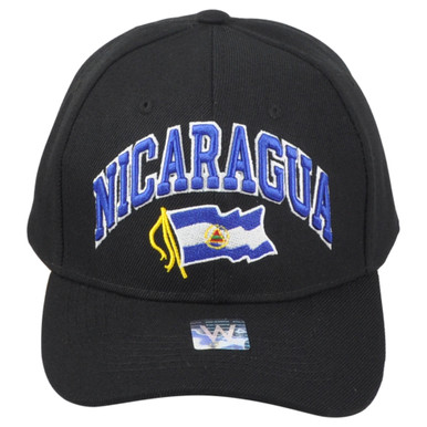 Nicaragua Central America Country Black Curved Bill Adjustable Adults ...