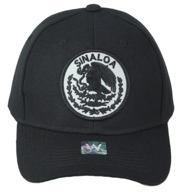 Sinaloa Mexico City Shield Black Adjustable Adults Curved Bill Gorra ...