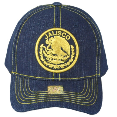 Jalisco Mexico City Shield Denim Blue Adjustable Curved Bill Gorra ...