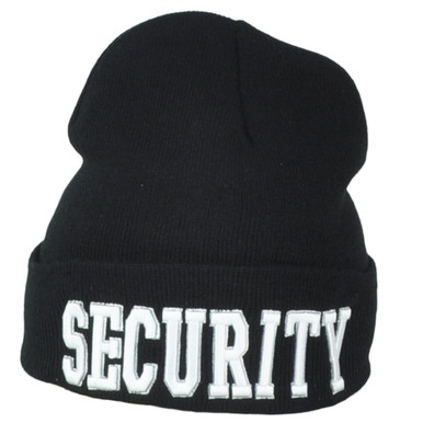 Security Guard Law Enforcement Office Cuffed Black Adults Knit Beanie ...