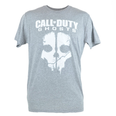 Call of Duty Ghosts Cod Skull Action Video Game Tshirt Graphic Grey Tee ...