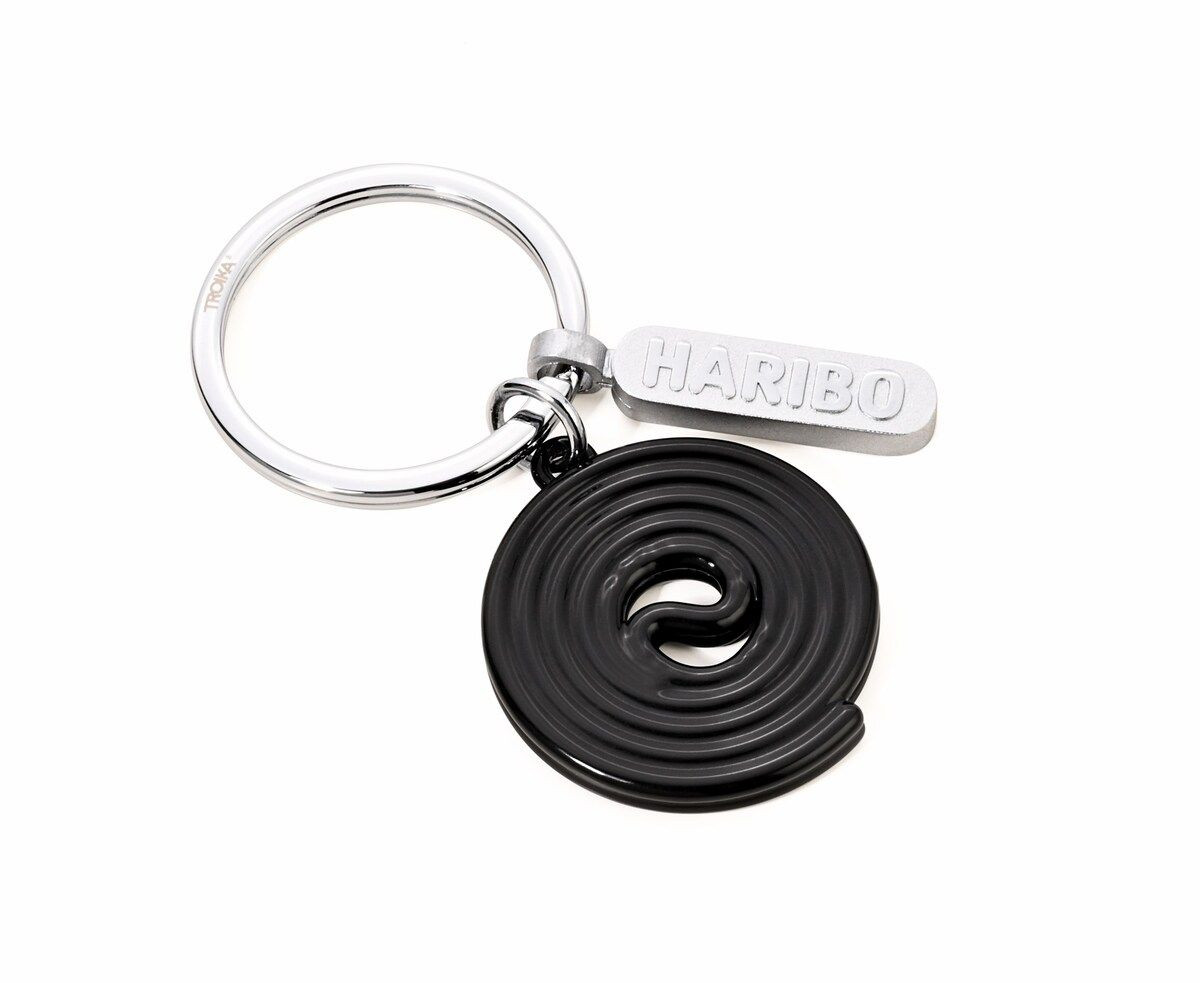 TROIKA HARIBO LICORICE WHEEL CHARM KEY RING