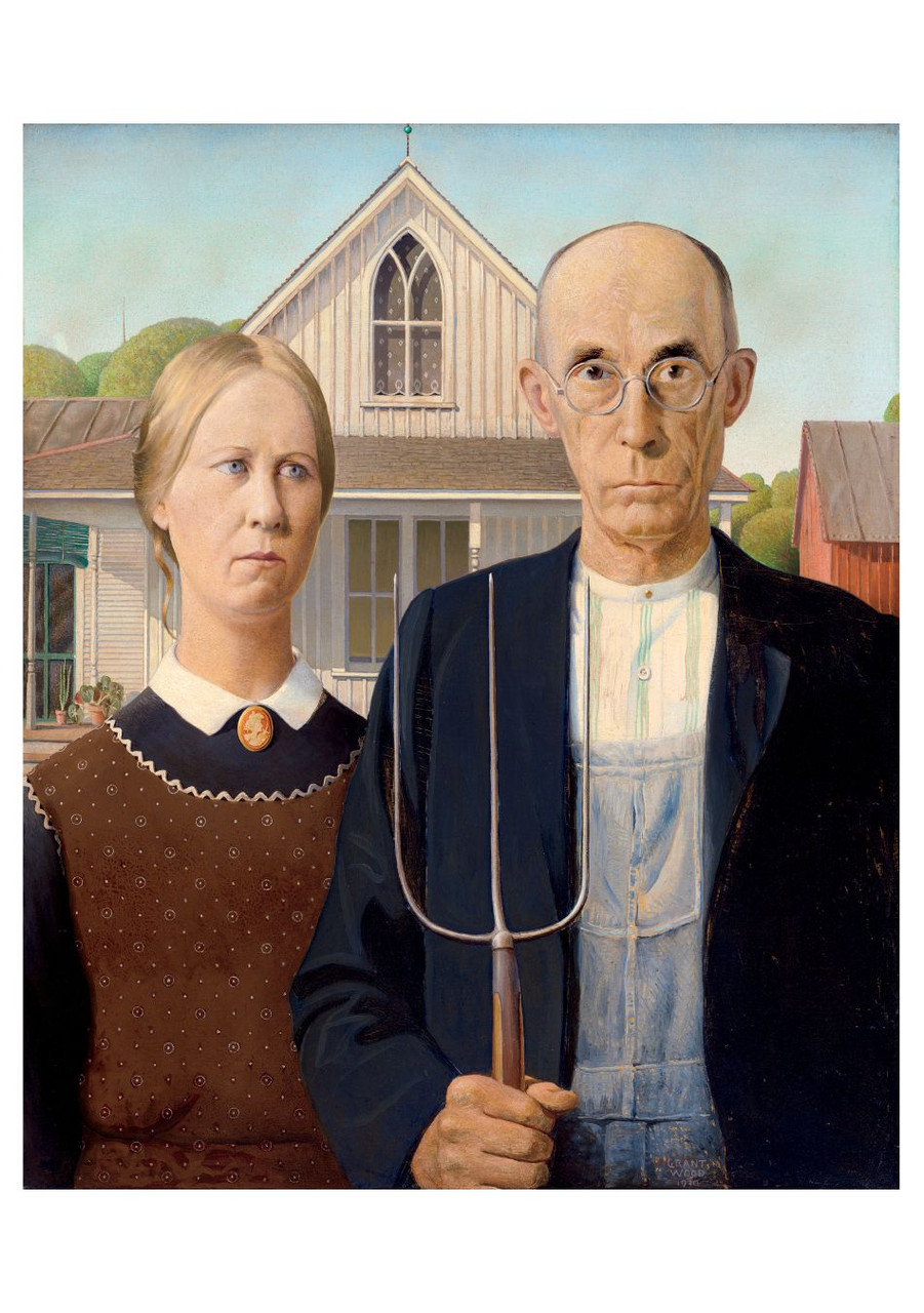 American Gothic Notecard - Grant Wood