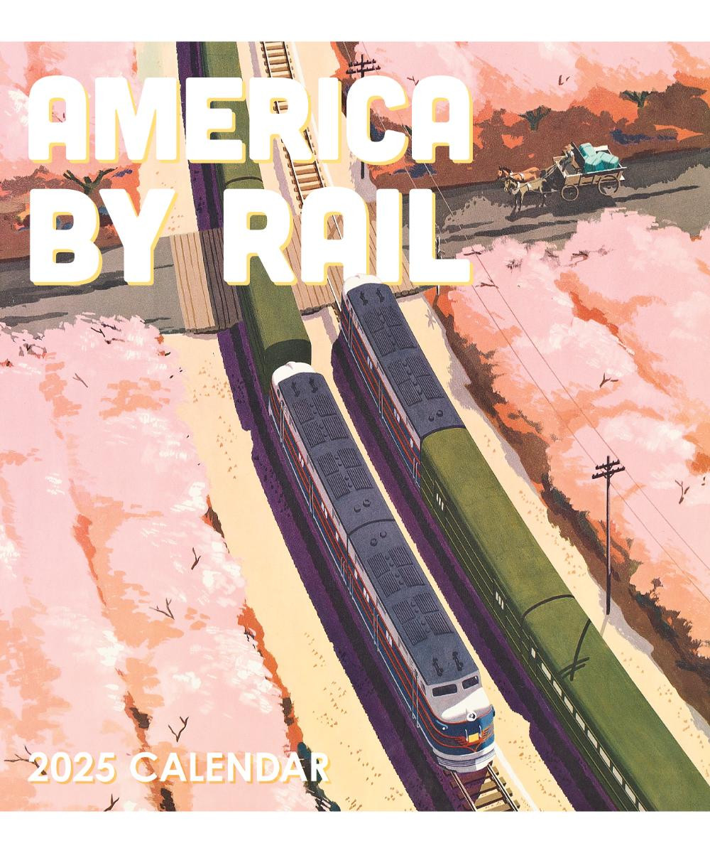 America by Rail 2025 Wall Calendar - Pen Paper Gift