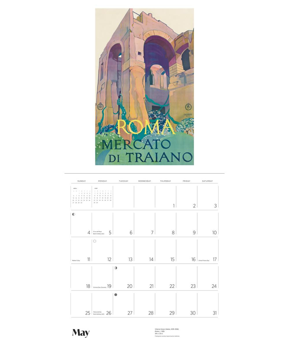 Italy: Vintage Travel Posters 2025 Wall Calendar - Pen Paper Gift