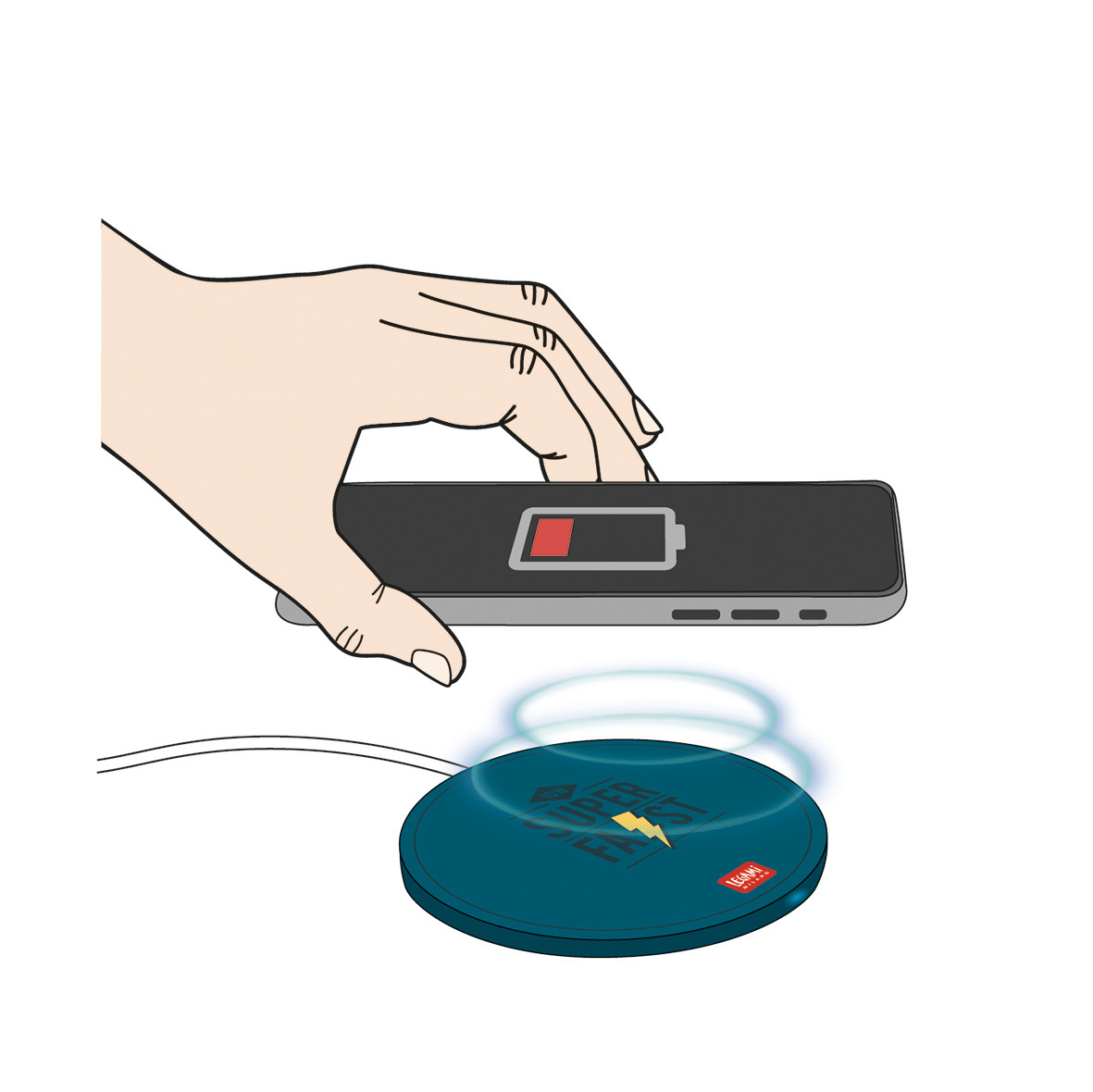 SUPER FAST - WIRELESS CHARGER - AVOCADO - Pack of 3 - Pen Paper Gift