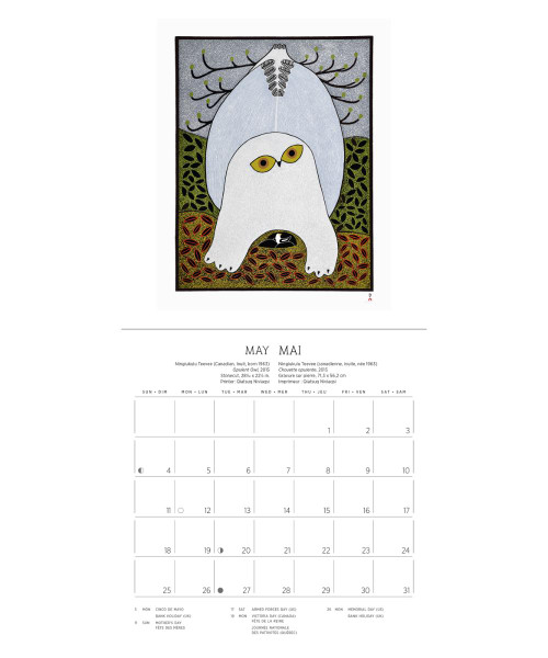 Inuit Art: Kinngait 2025 Mini Wall Calendar - Pen Paper Gift