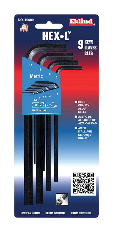 Hex - L Key Long Arm Metric 9 Piece Set - No. 10609 - Whitehead ...