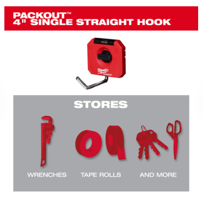 4" Single Straight Hook PACKOUT - No. 48-22-8328 - Whitehead Industrial ...