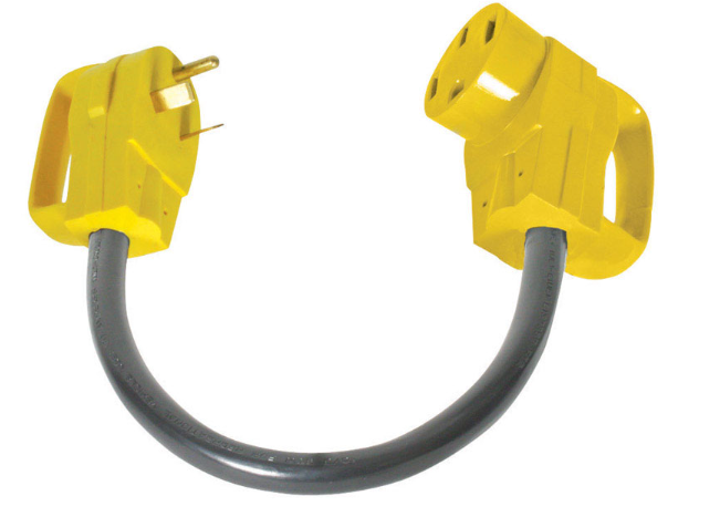 Camco Power Grip 2.3 in. 50 amps Dogbone Adapter 30-50 AMP - No. 55183 ...