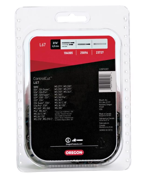 ControlCut L67 16 in. Chainsaw Chain 67 links - No. L67 - Whitehead ...