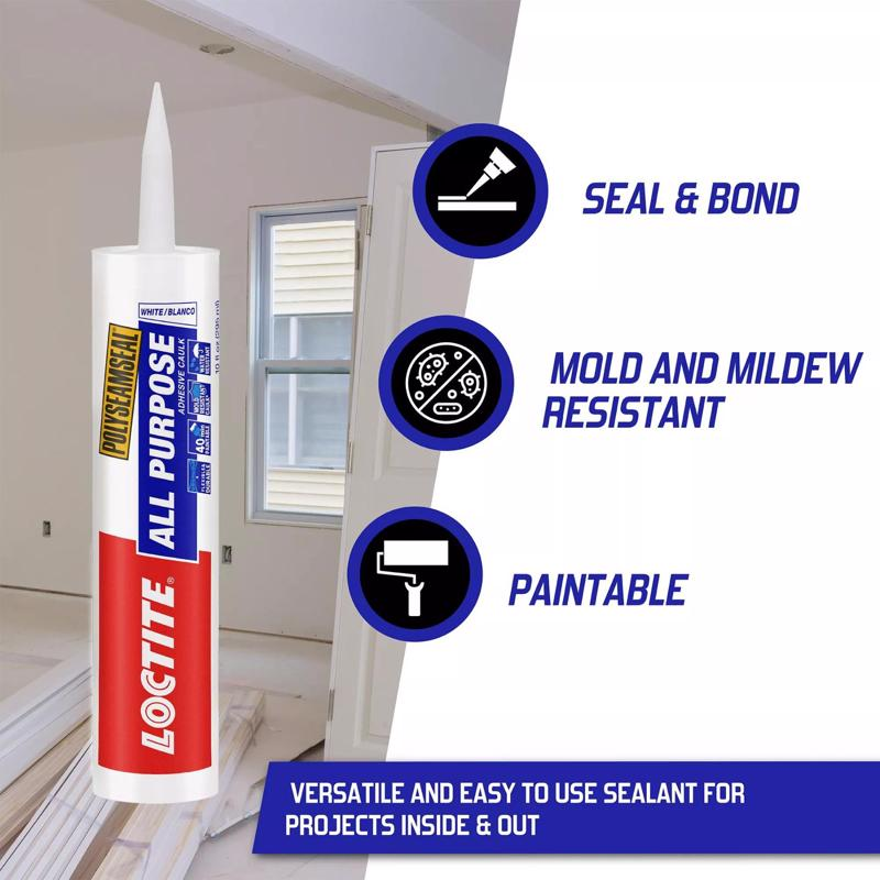 Polyseamseal White Acrylic Latex All Purpose Adhesive Caulk 10 oz - No ...