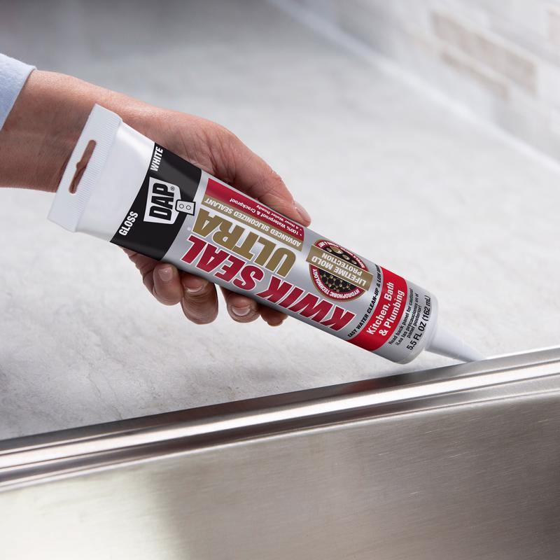 Kwik Seal Ultra White Siliconized Acrylic Kitchen and Bath Sealant 5.5 ...