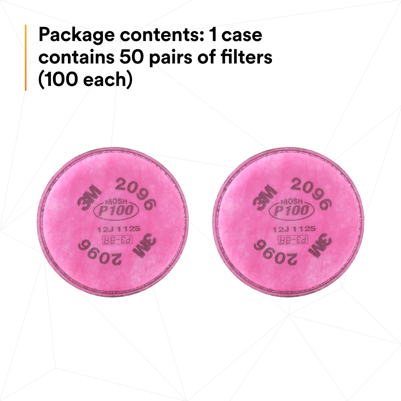 3M™ Particulate Filter 2096, P100, with Nuisance Level Acid Gas Relief ...