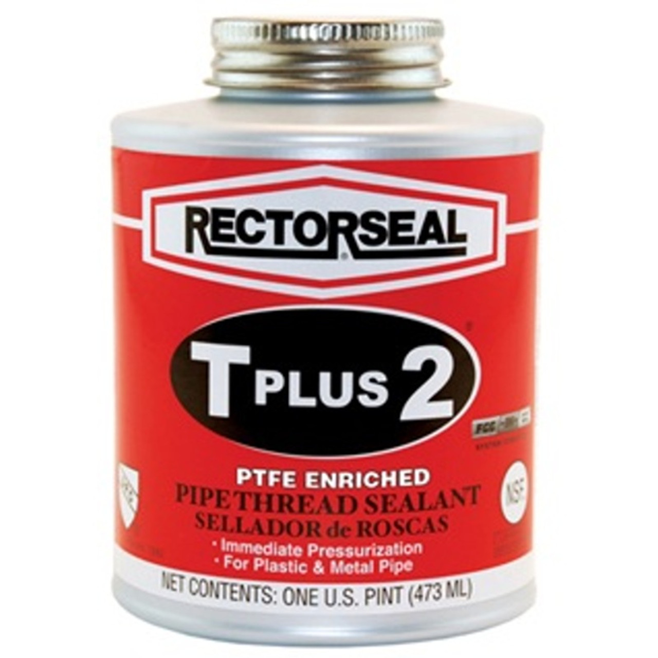 T Plus 2® Pipe Thread Sealant Ptfe Enriched Brush Top 1 Pint No