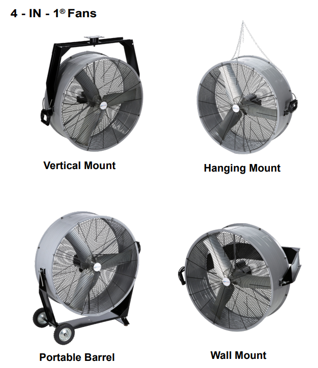 Airmaster Mancooler 4-In-1, 24" Direct Drive Fan - No. 60481 ...