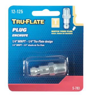 Steel Air Plug 1/4 in. Male - No. TRFL12125 - Whitehead Industrial Hardware