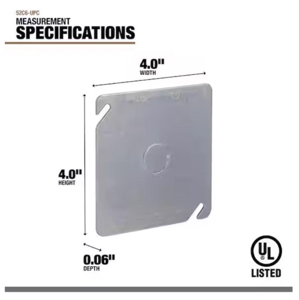 Square Steel Box Cover - No. 52C6-UPC - Whitehead Industrial Hardware