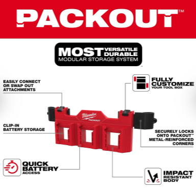 PACKOUT™ Tool Box M18™ Battery Rack Attachment - No. 48-22-8603 ...