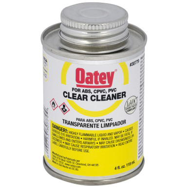 All Purpose Cleaner, ABS, PVC, CPVC, LOW VOC, 4 oz Clear - No. 30779 ...