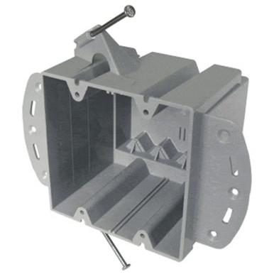 2 Gang Outlet Switch Box, PVC, With Brackets and Nails - No. EZ48DN ...
