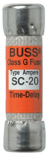 20 amp Time Delay Midget Class G Fuse 2/PK - No. BP/SC-20 - Whitehead ...
