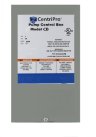CentriPro QD Control Box 1 HP - No. 1821CB10412 - Whitehead Industrial ...