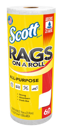 Rags On a Roll Cleaning Cloth 9.4 in. W X 11 in. L 60 sheet 1 pk - No ...