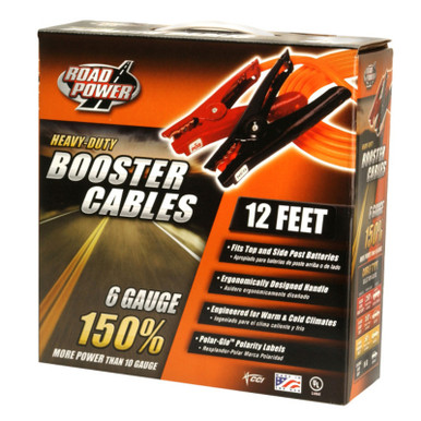 12' 6 Gauge Booster Cable with Polar-Glo Clamps - No. 08565 - Whitehead ...