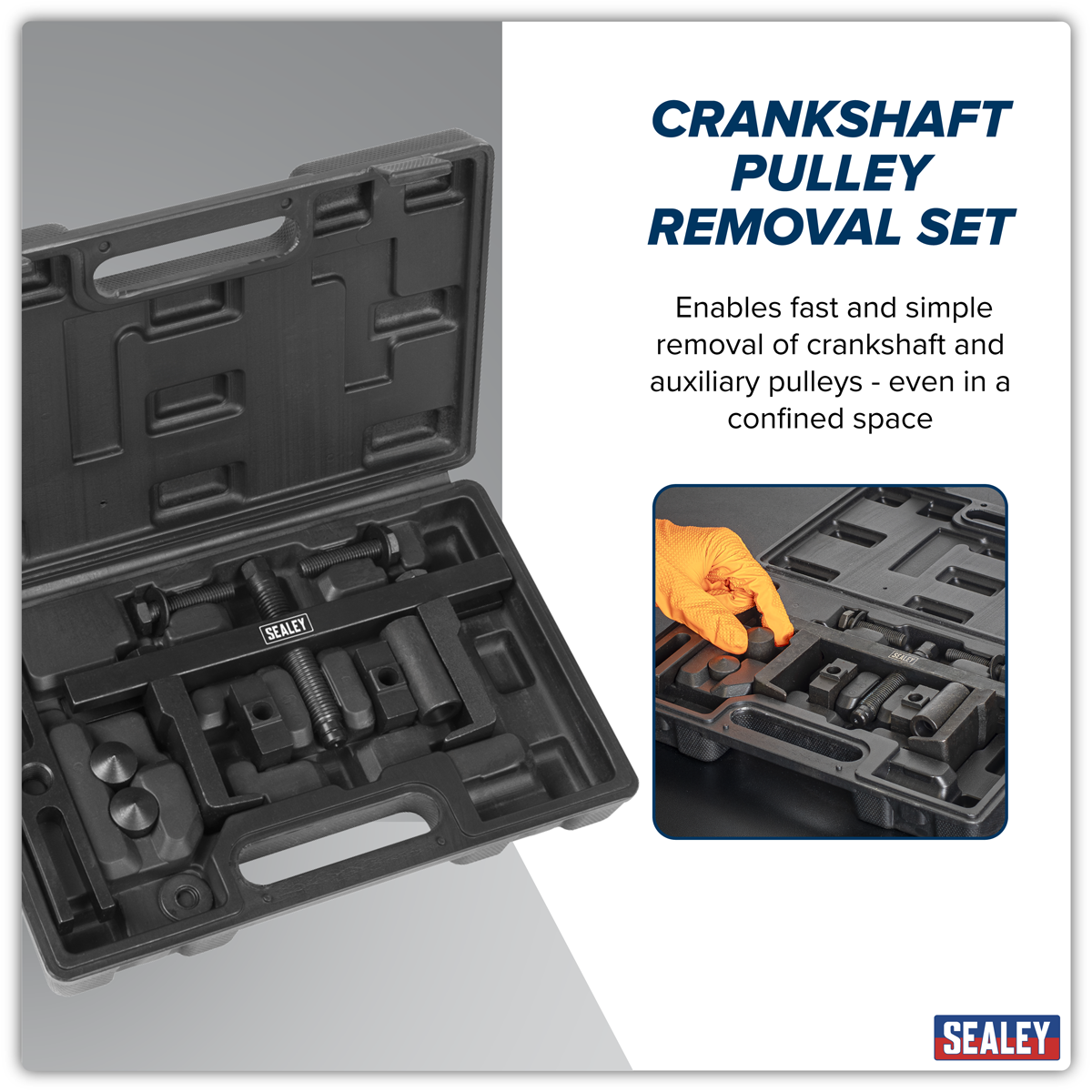12pc Crankshaft Pulley Removal Tool Set | PS997 | Sealey