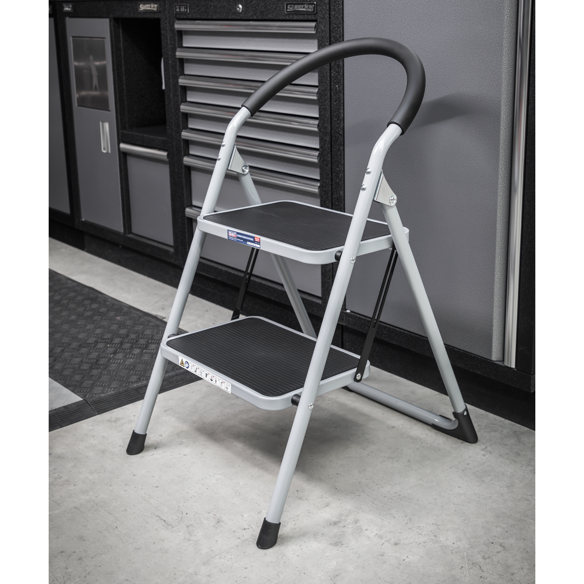 2-Tread Trade Step Stool 150kg Capacity EN 14183 | ASL2 | Sealey