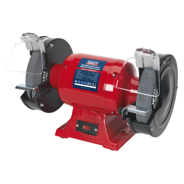Ø200mm Heavy-Duty Bench Grinder 600W | BG200/99 | Sealey