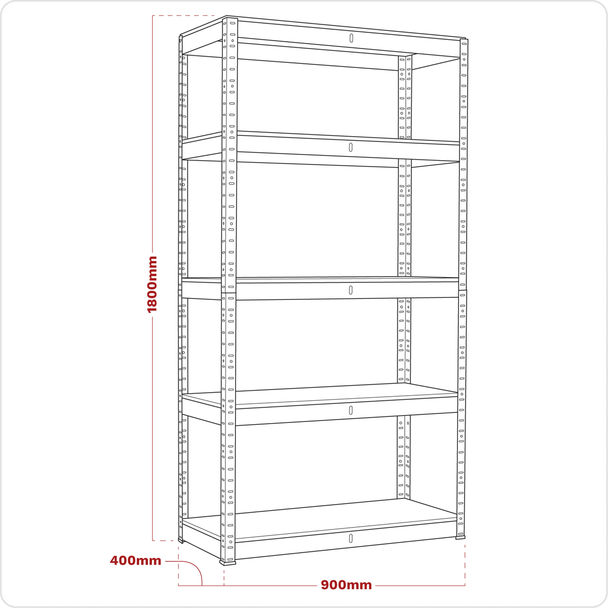 5 Shelf Racking Unit - 350kg Capacity Per Level | AP6350 | Sealey